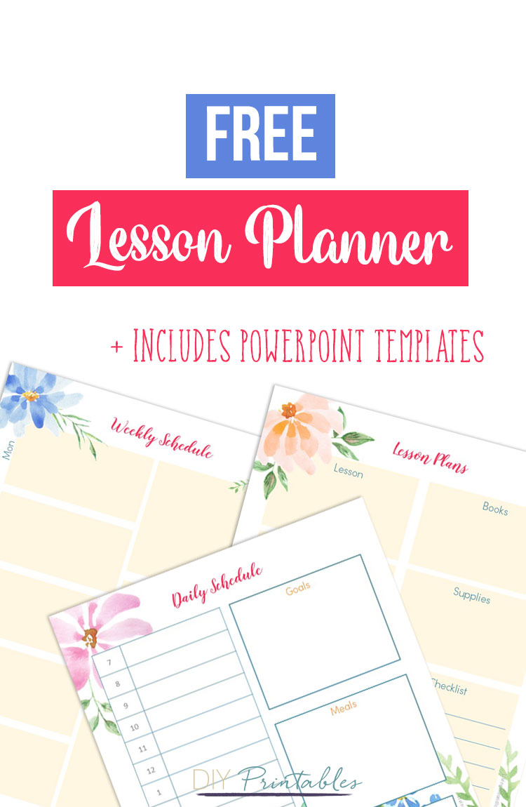 Floral Lesson Planner and PowerPoint Templates